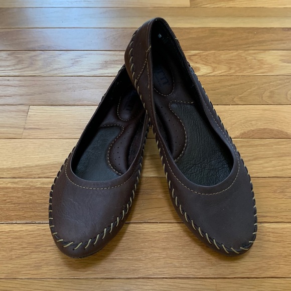 Born | Shoes | Born Leather Whip Stitched Ballet Flats Chocolate Brown ...